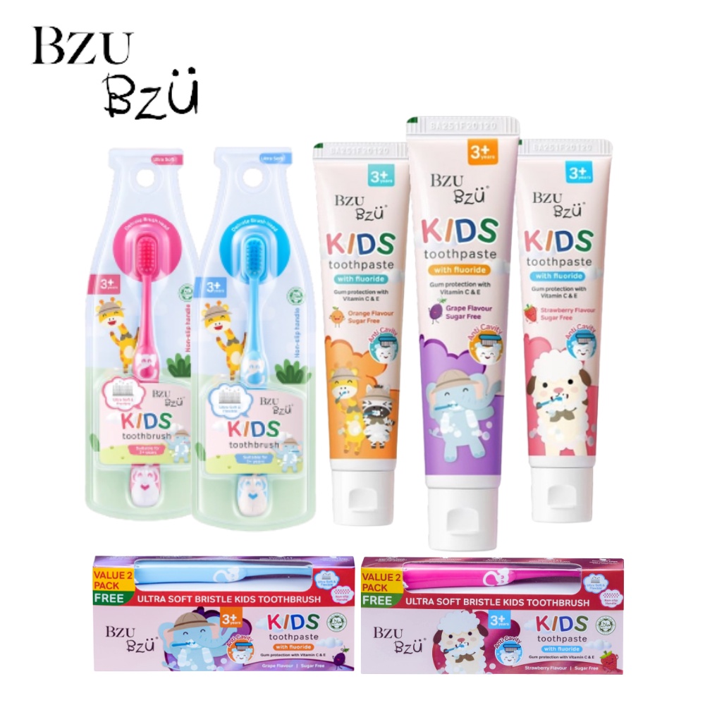 BZU BZU Kids Toothbrush / Toothpaste/ Oral Care Bundle (Toothpaste ...