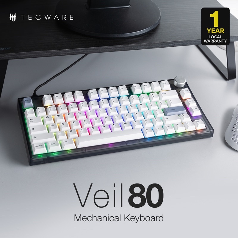 Tecware Veil 80 Wireless Mechanical Keyboard 3 Modes Hot Swappable RGB ...