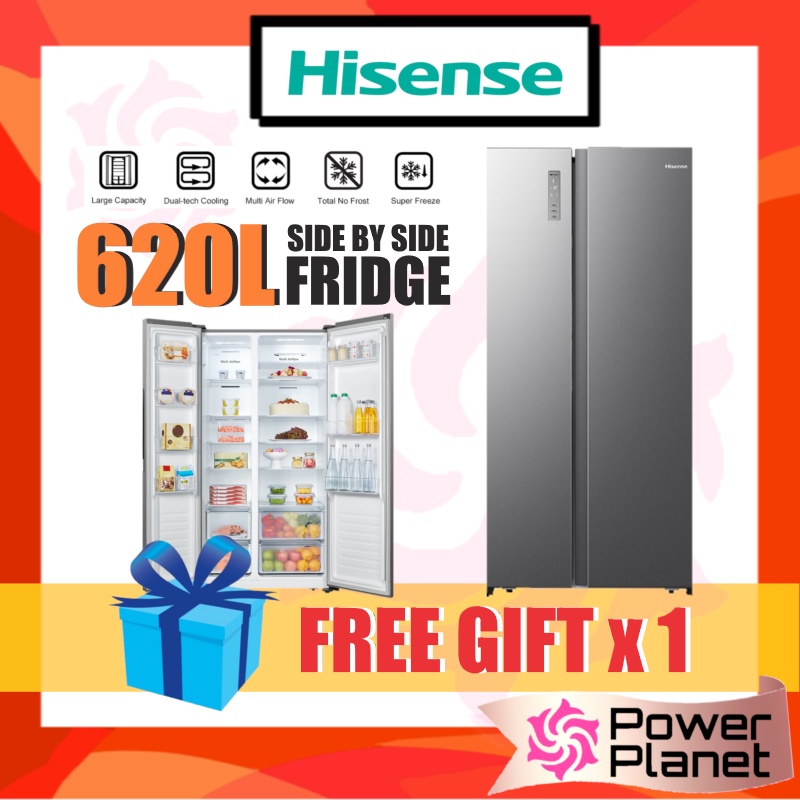 [FREE GIFT] Hisense Inverter Fridge Side by Side 620L RS666N4ACNIV ...