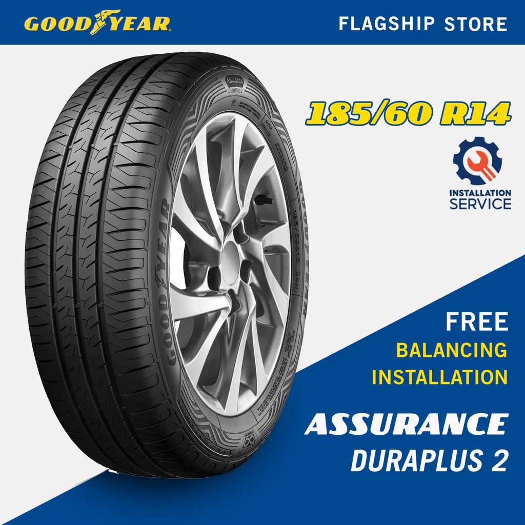 [Installation Provided] Goodyear 185/60R14 Assurance Duraplus 2 (Worry Free Assurance) Tyre ...