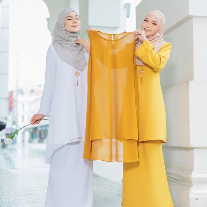 Baju Kurung Cardigan 2in1 Rosemelda | Shopee Malaysia