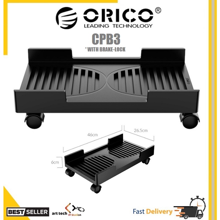 ORICO CPB3 ABS Computer CPU Stand with Wheels Stable Vertical Stand ( For Computer Cases PC ...