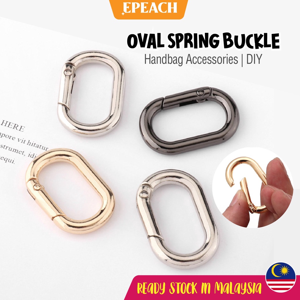 epeach 1pc Oval Open O Ring Buckle Key Ring Alloy Spring Buckle Gantung ...