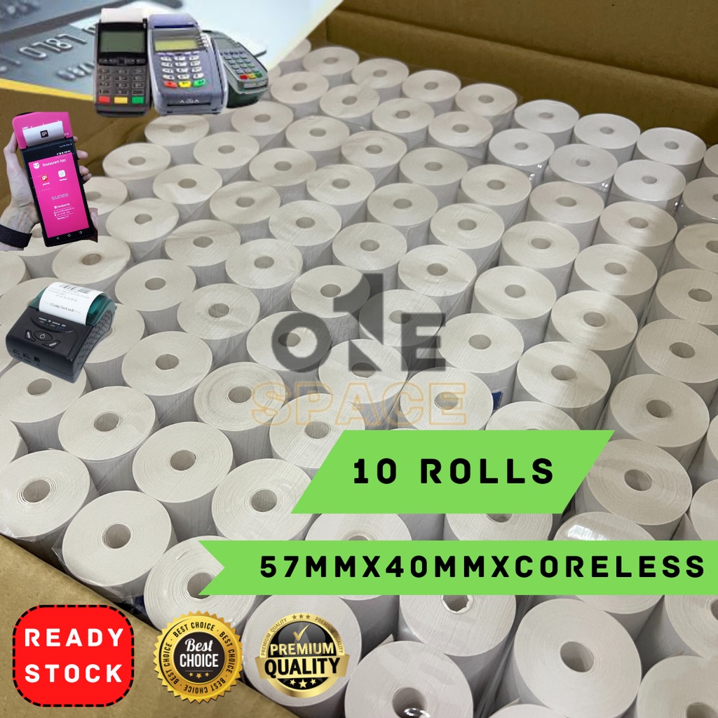 [PROMO SUPER CHEAP!] Thermal Paper Roll 57mmx40mm Coreless 10pcs Topup ...