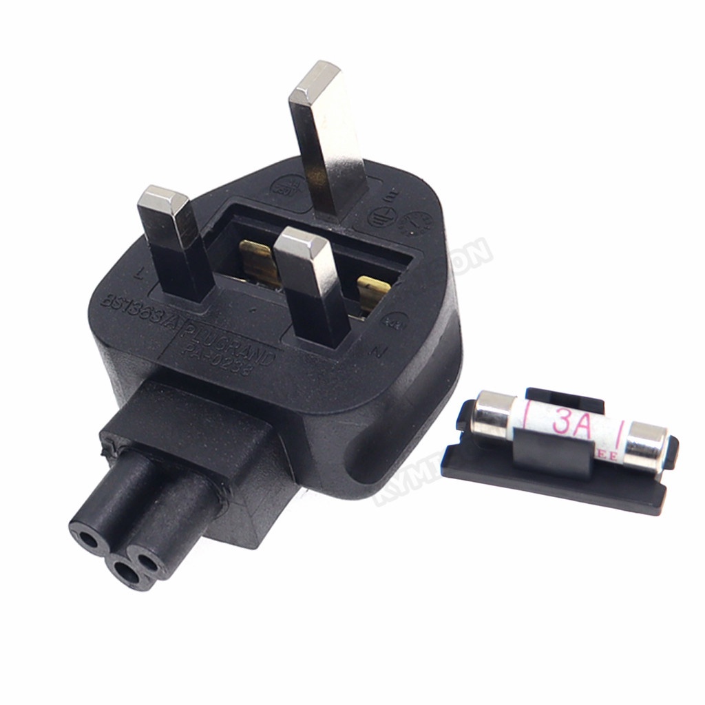 UK BS1363/A Standard Plug to IEC C5 AC Power Adapter,British Male to C5 Female PDU/UPS Server ...