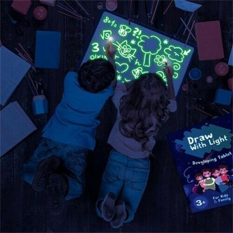ToyBtoys A4 size DRAW WITH LIGHT Glowing Paint Glow Light Tablet Draw ...