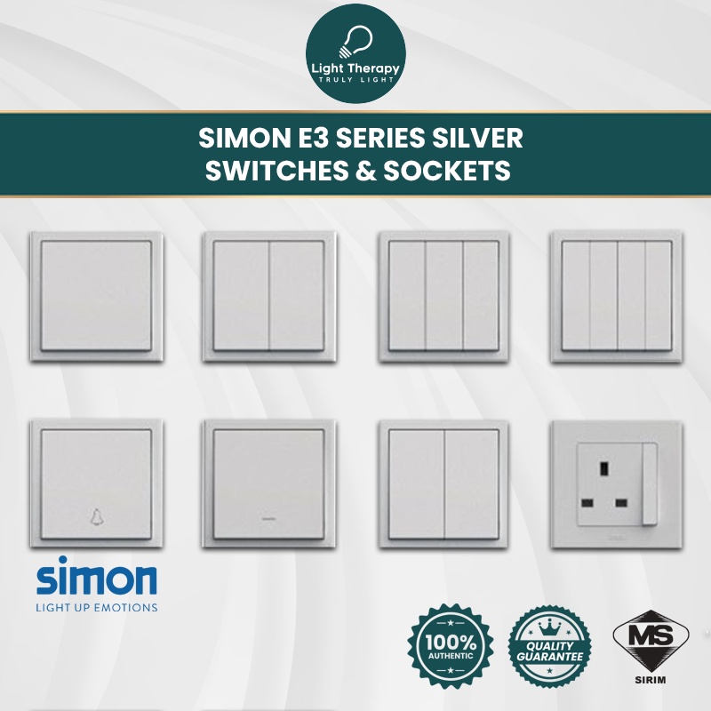 [𝐒𝐈𝐑𝐈𝐌] SIMON E3 Series Silver Switches & Socket Suis Lampu Rumah ...