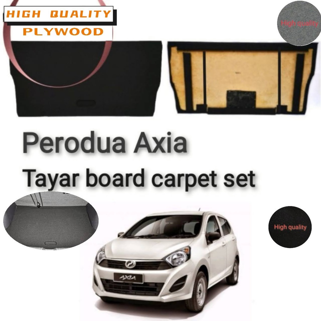 ALI perodua Axia all spec bonet tayar board carpet set (waterpoof/mdf ...
