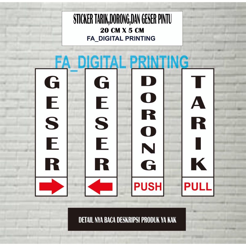 Decoration Sticker Label Marka Sign Sticker Pull Push Sliding Door Push ...