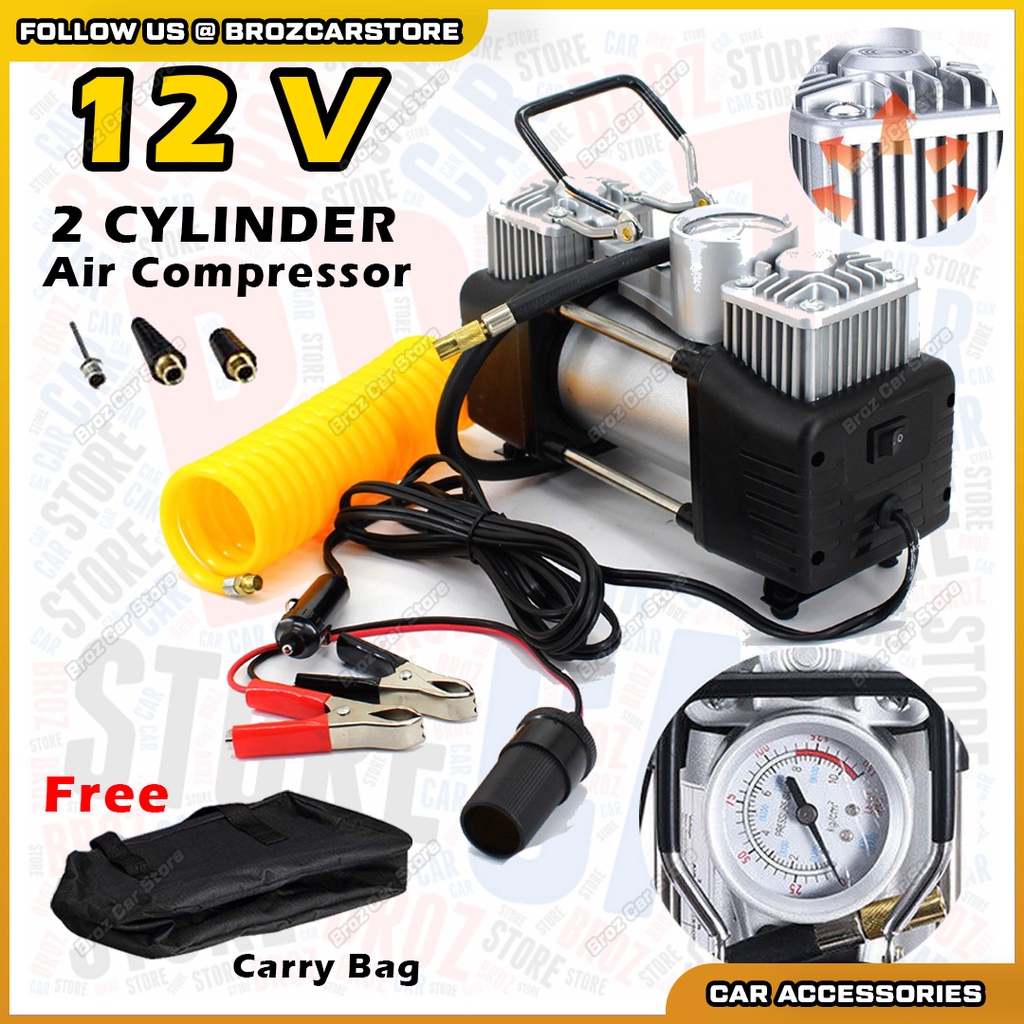 Portable Heavy Duty 2 Cylinder 150 PSI 65L/min Air Car Compressor ...