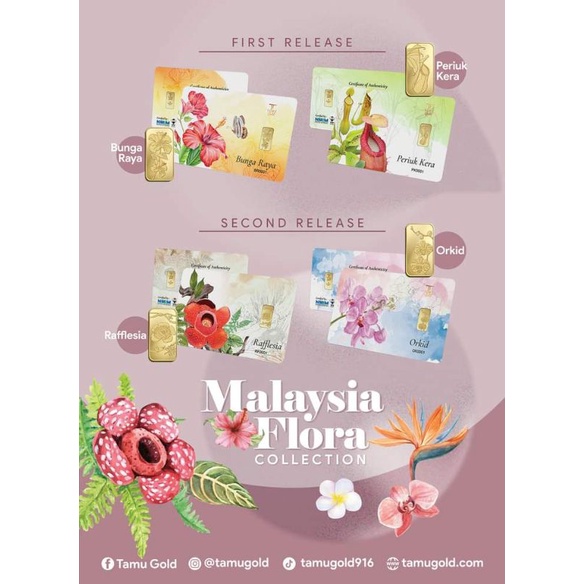 Tamu Gold (1 Gram) (Au 999.9) 24K - Malaysia Flora Collection | Shopee ...