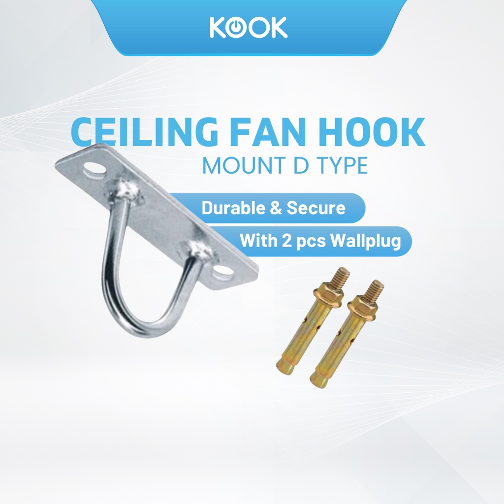 Ceiling Hook Fan with 2screws Kipas Siling Hammock Anchor Hook(KOOK ...
