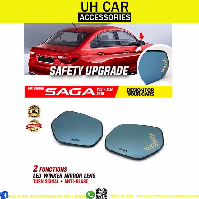 PROTON SAGA VVT NEW FLX BLM LED WINKER MIRROR LENS BLUE MIRROR WITH LED ...