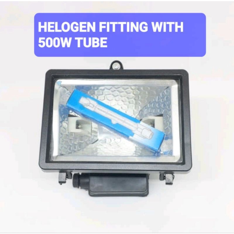🔥READY STOCK🔥 500W HELOGEN SPOTLIGHT FITTING WITH TUBE /118MM 300W 500W ...