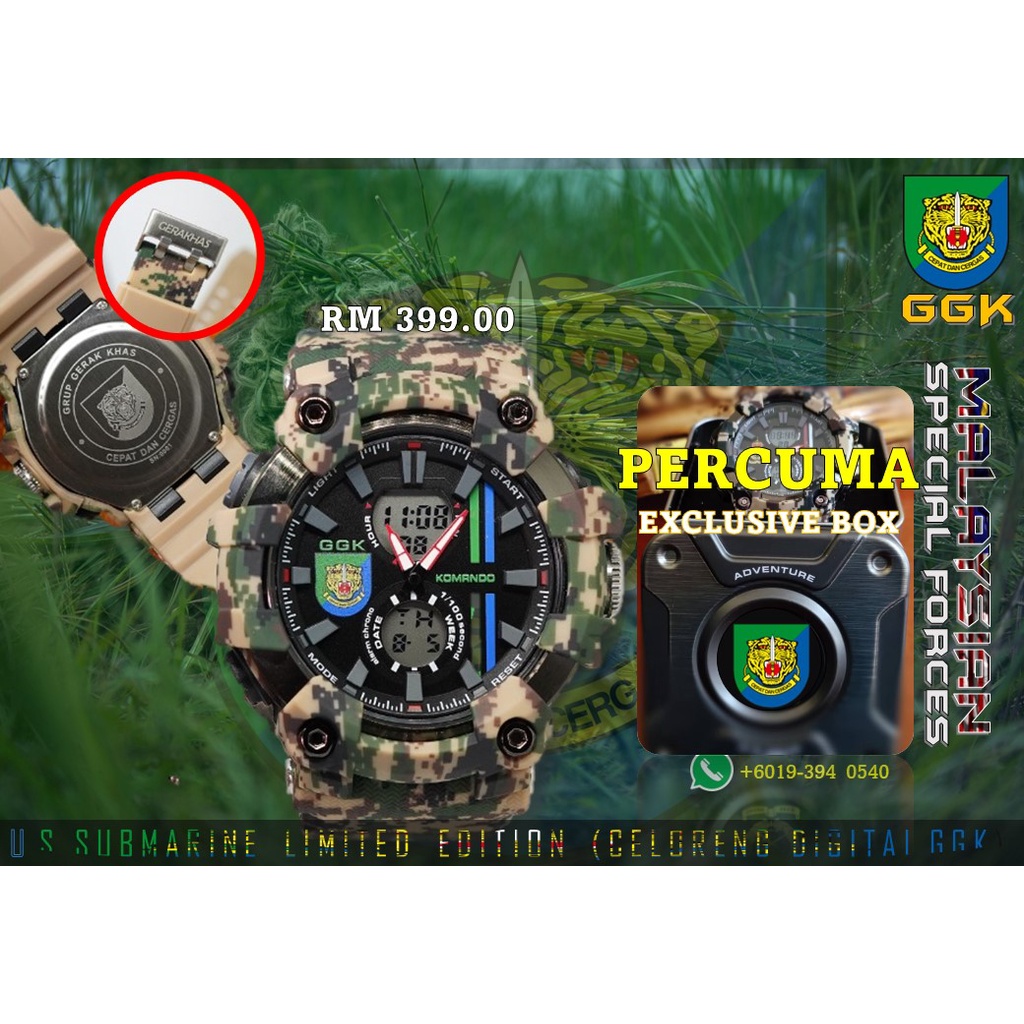 PERCUMA EXCLUSIVE BOX JAM TANGAN EDISI KHAS KOMANDO GGK TENTERA DARAT MALAYSIA | Shopee Malaysia