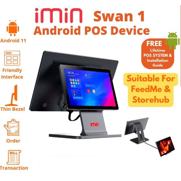 IMIN Swan 1 | Android 11 All in One Dual Screen POS Desktop Terminal | Android POS System ...