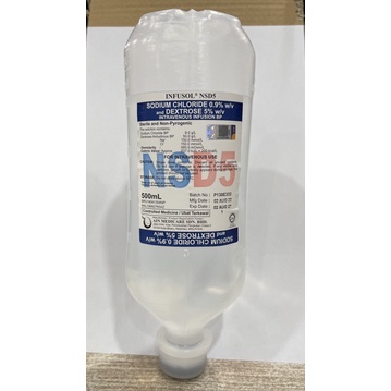INFUSOL NSD5 SODIUM CHLORIDE 0.9% & DEXTROSE 5% 500ML (EXP: August 2027 ...