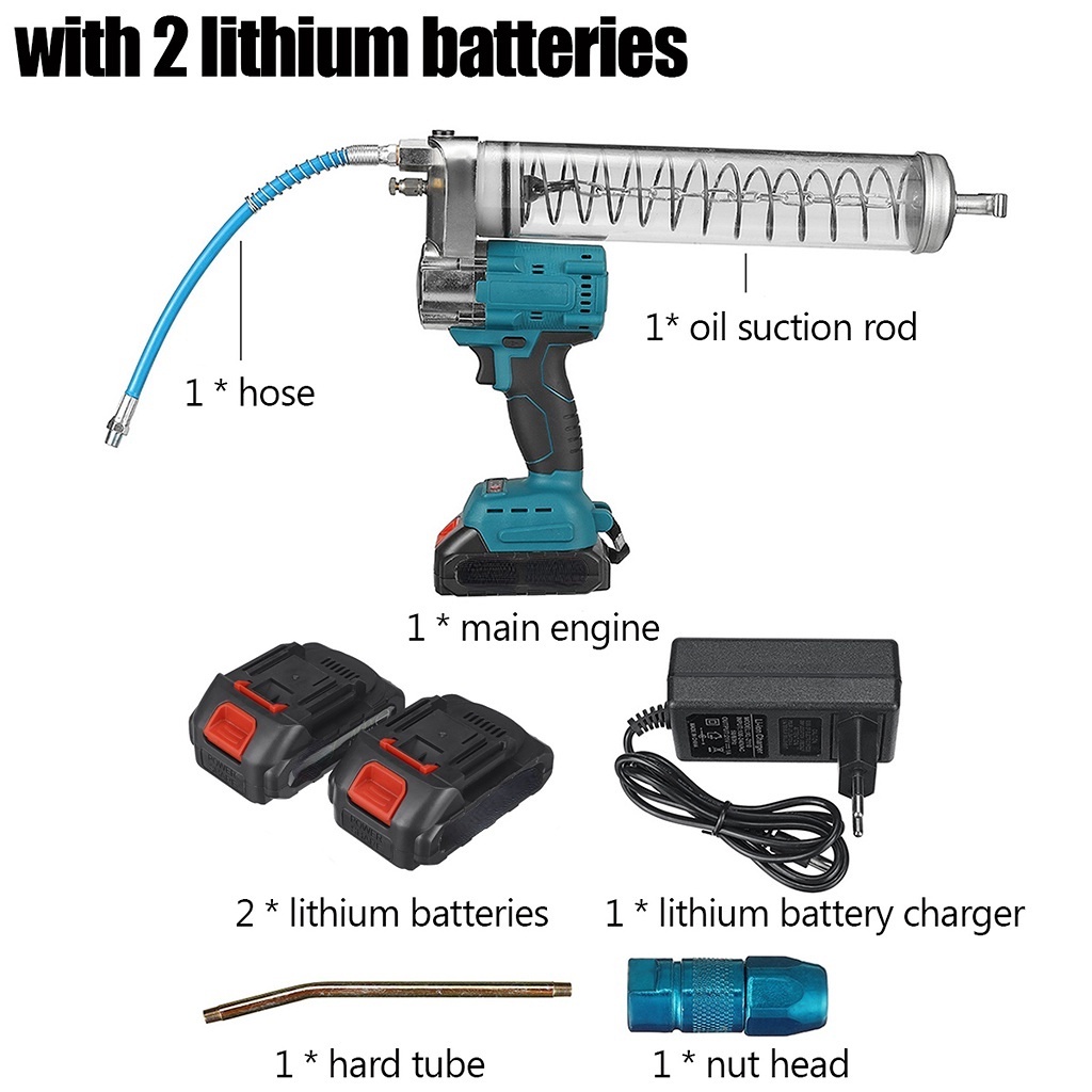 588v 700CC Cordless Electric Grease Gun Rechargeable High Pressure ...