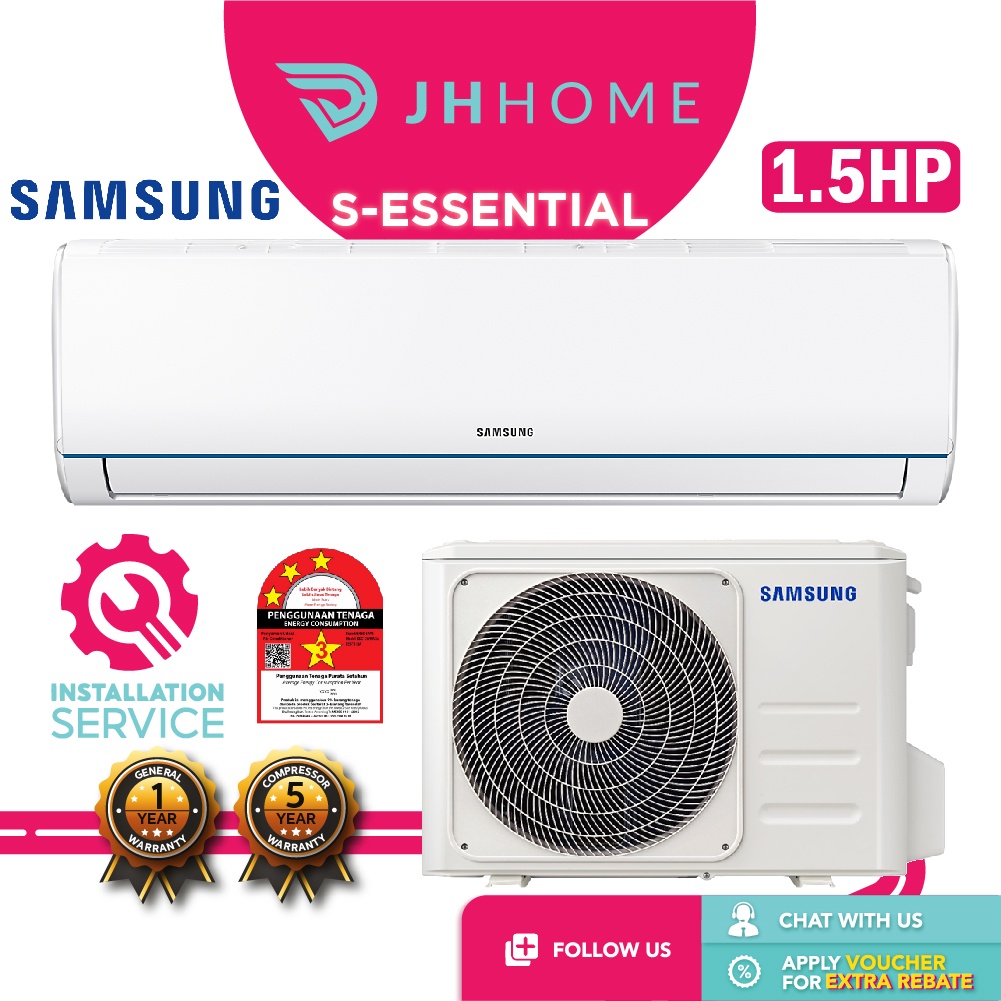 Samsung 1.5HP S-Essential R32 Non-Inverter Air Conditioner ...