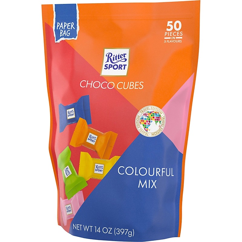 Ritter Sport CHOCO CUBES COLOURFULL MIX travel pack 397g (50PCS ...