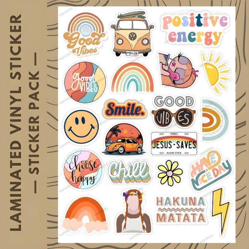 RANDOM COLORFUL STICKERS FOR TUMBLER | WATERPROOF | SOLD PER PACK (PACK ...