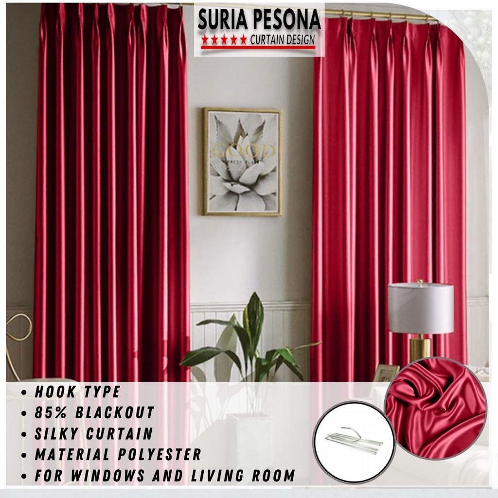 G14-Ready Made Curtain!!!Siap Jahit Langsir,Langsir RAYA Kain Tebal ...