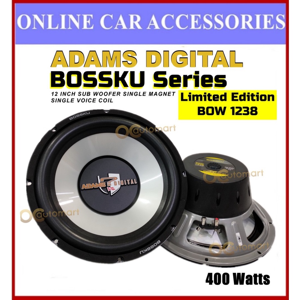 Adams Digital 12 inch Sub Woofer BOSSKU Series BOW-1238 12" Hi-Power ...
