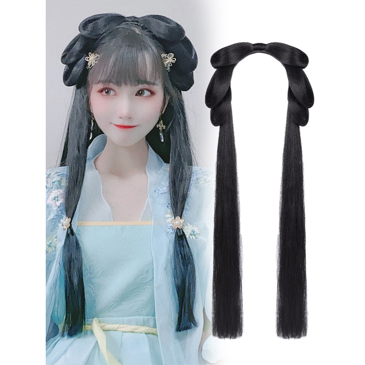 Rambut palsu Hanfu antik lelaki malas injil ikat kepala satu keping ...