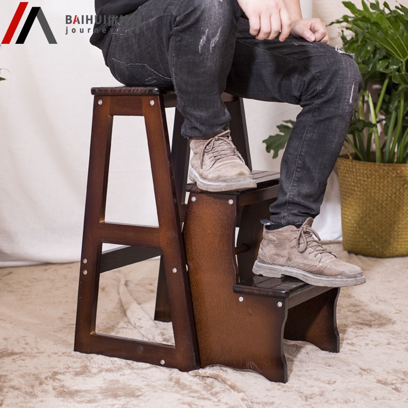 2 & 3 ladder / platform / folding stool Rest Garden solid wood stair ...