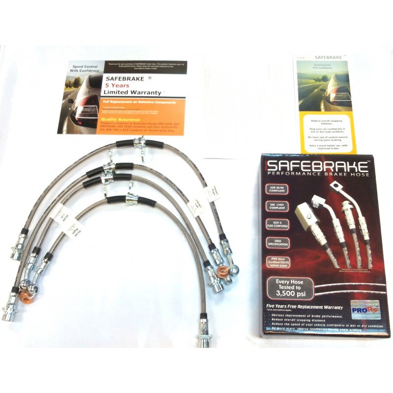 PRO-RS STEEL BRAIDED BRAKE HOSE Mercedes Benz W140 S320 S Class - 4pcs ...