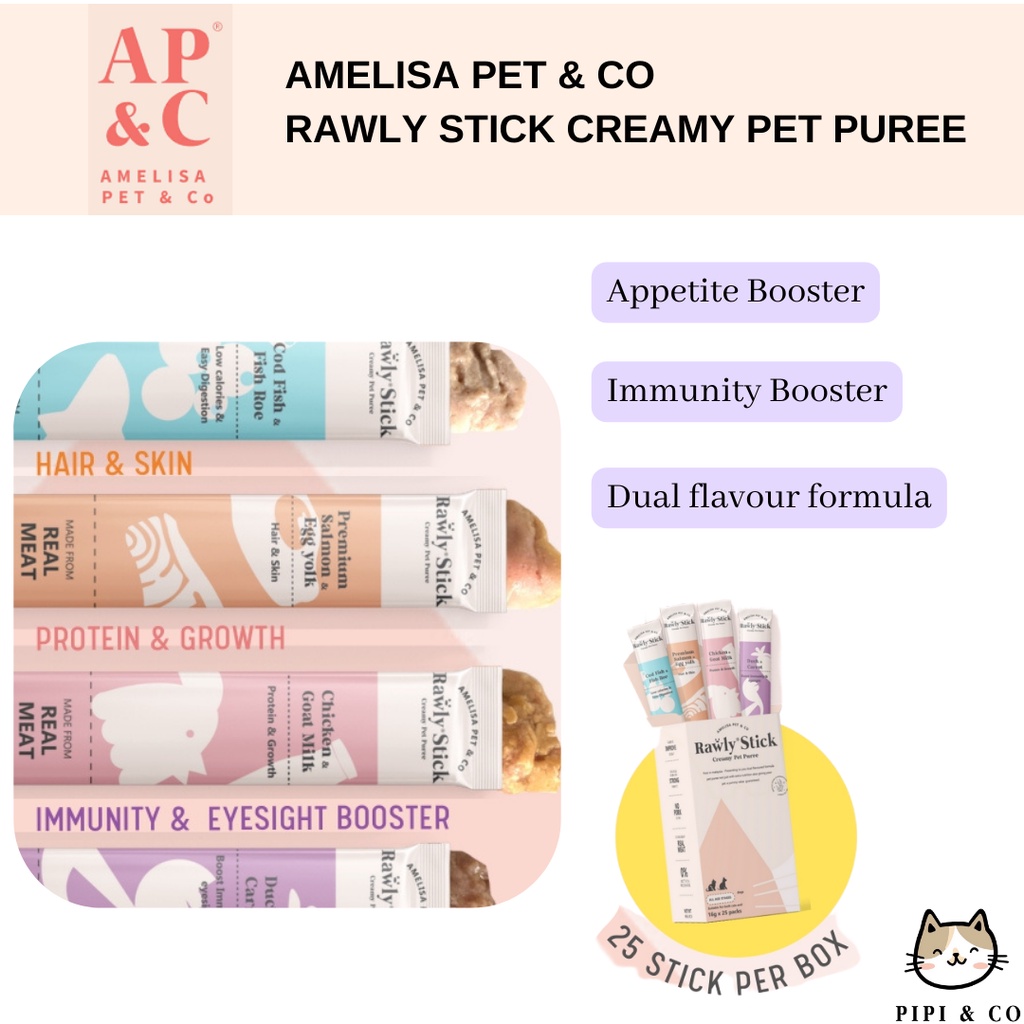 AMELISA PET CO RAWLY STICK (PER STICK) CREAMY PET PUREE CAT TREATS ...