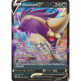 Pokemon TCG Card - Skuntank V - 108/195 - Ultra Rare | Shopee Malaysia