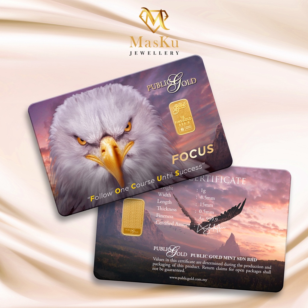 Public Gold Bullion Bar PG 1g (Emas 999.9) 24K - Focus | Shopee Malaysia