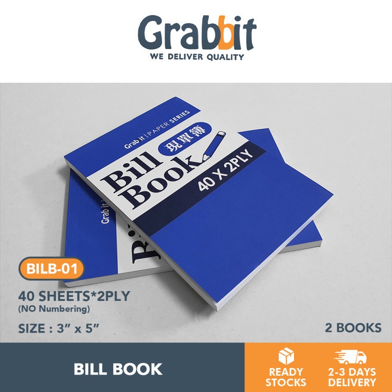 Buku bill/GRABBIT 2ply Bill Book Invoice Receipt Cash Book with ...