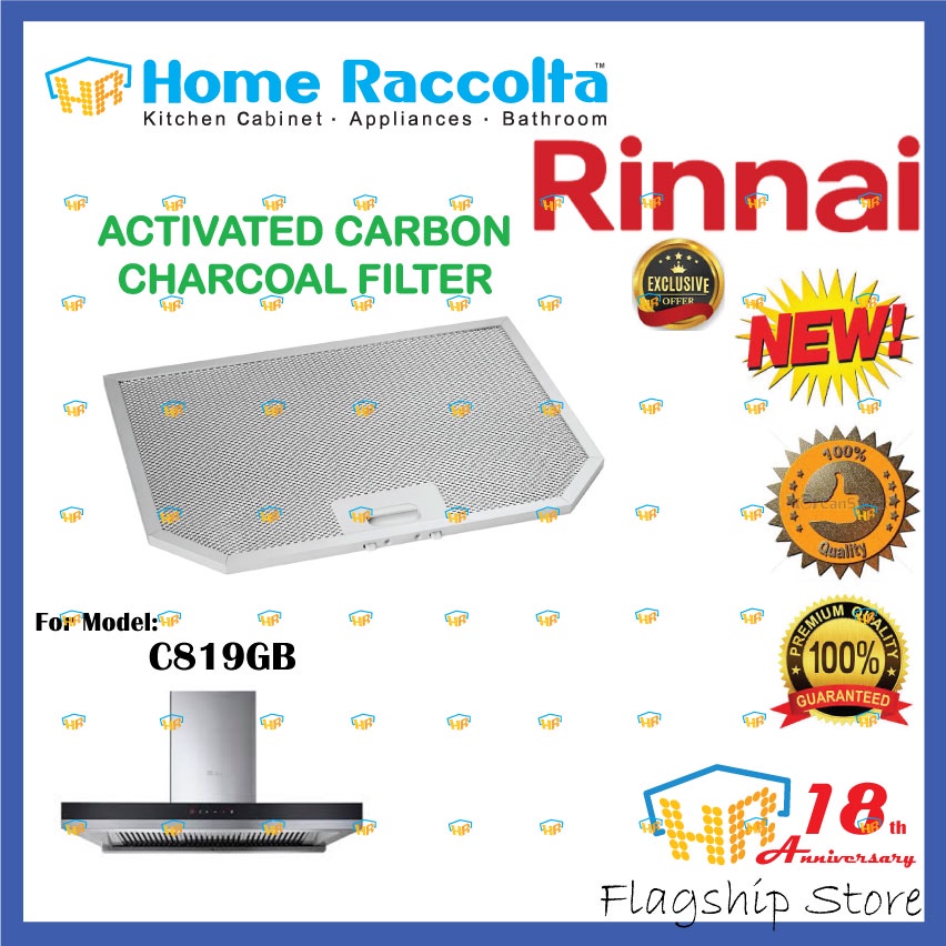 Charcoal Filter For Rinnai Cooker Hood Rinnai C819GB Charcoal Filter ...