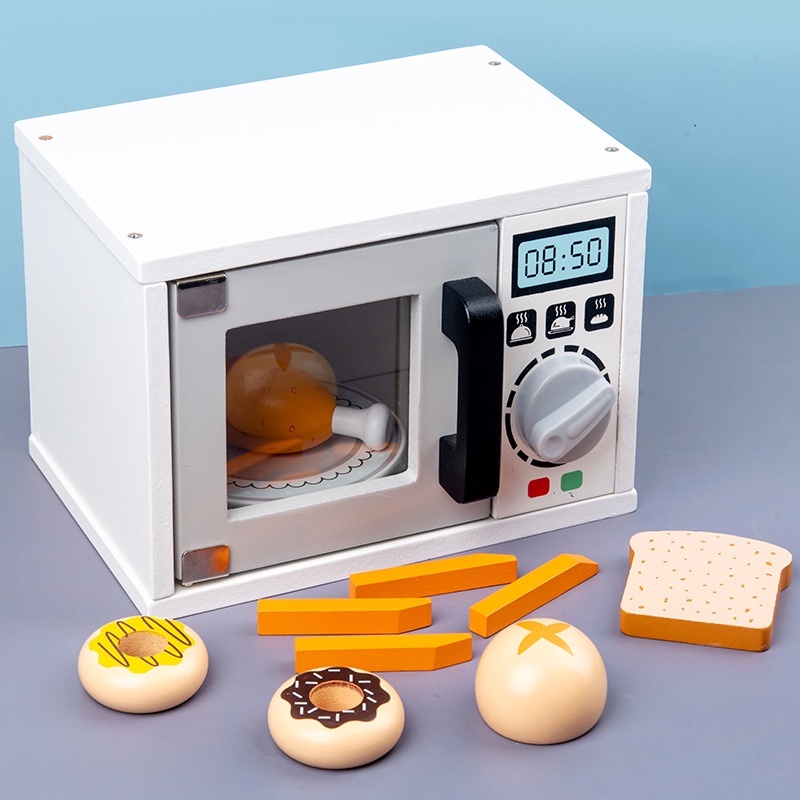 WOODEN Children Oven Microwave Pretend Play Cooking Set Oven Set ...