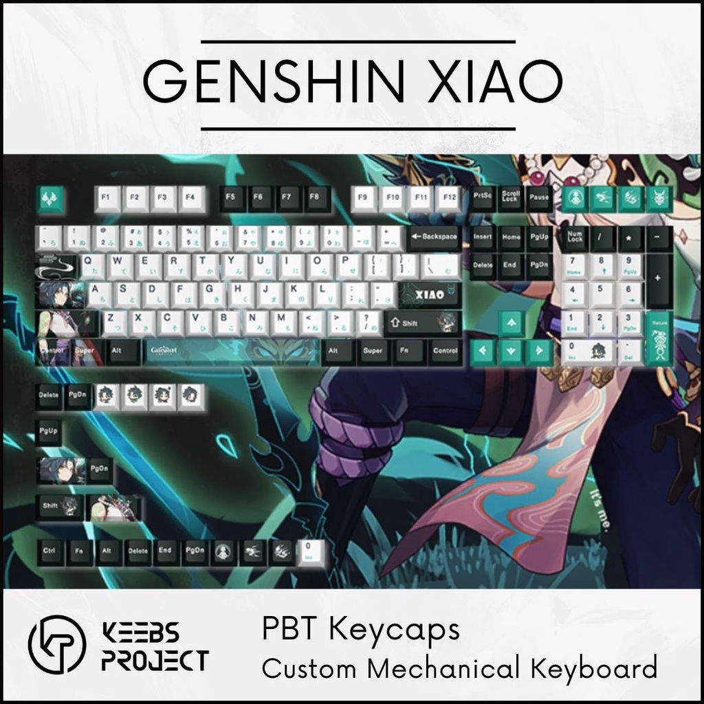 [READY STOCK] Genshin Impact Xiao PBT Keycap Set for Mechanical ...