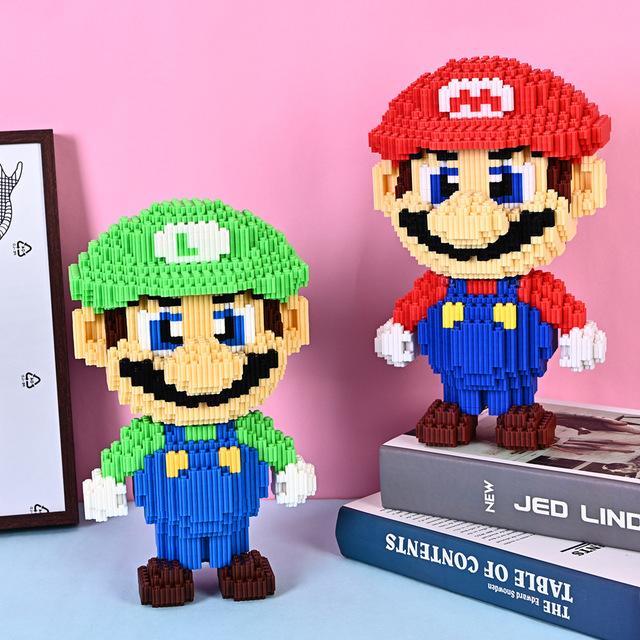 Building Toys Red and Green Mario Plumber Building Blocks Assembly ...