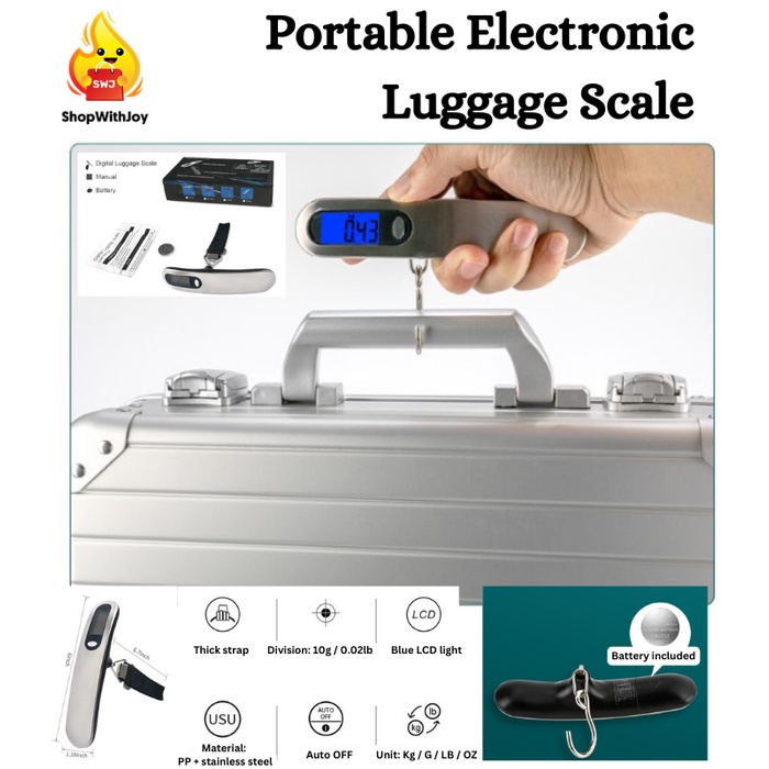 【ShopWithJoy】 Luggage Scale Travel Scale Digital Scale Weight Scale ...