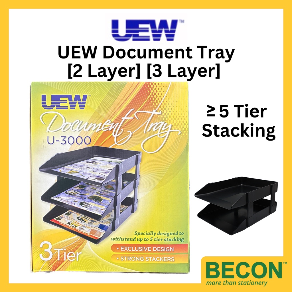 UEW Document Tray 2 Layer 3 Layer [up to 5 tier stacking] | Shopee Malaysia