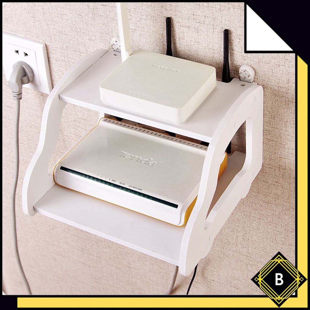 WALL HANGING MODEM ROUTER MODEM HANGER TV BOX DEVICE RACK WALL SHELF ...