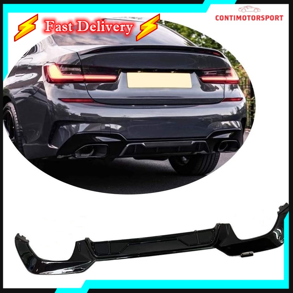 BMW 3 SERIES G20 M PERFORMANCE DIFFUSER DOUBLE 4 OUT REAR LIP 4ESHAUST ...