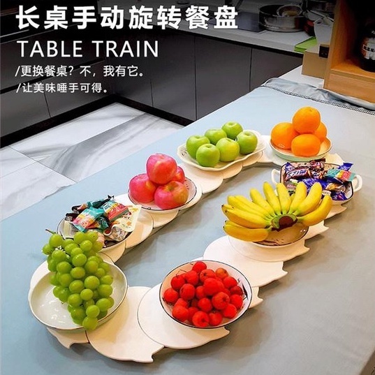 Foldable dining table rotating turntable household manual food transfer ...