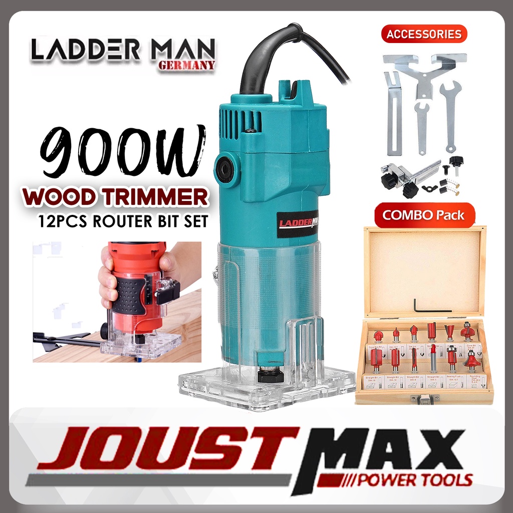 COMBO SET LDM-3703 900W Electric Hand Trimmer Wood Mesin Ukir Kayu ...