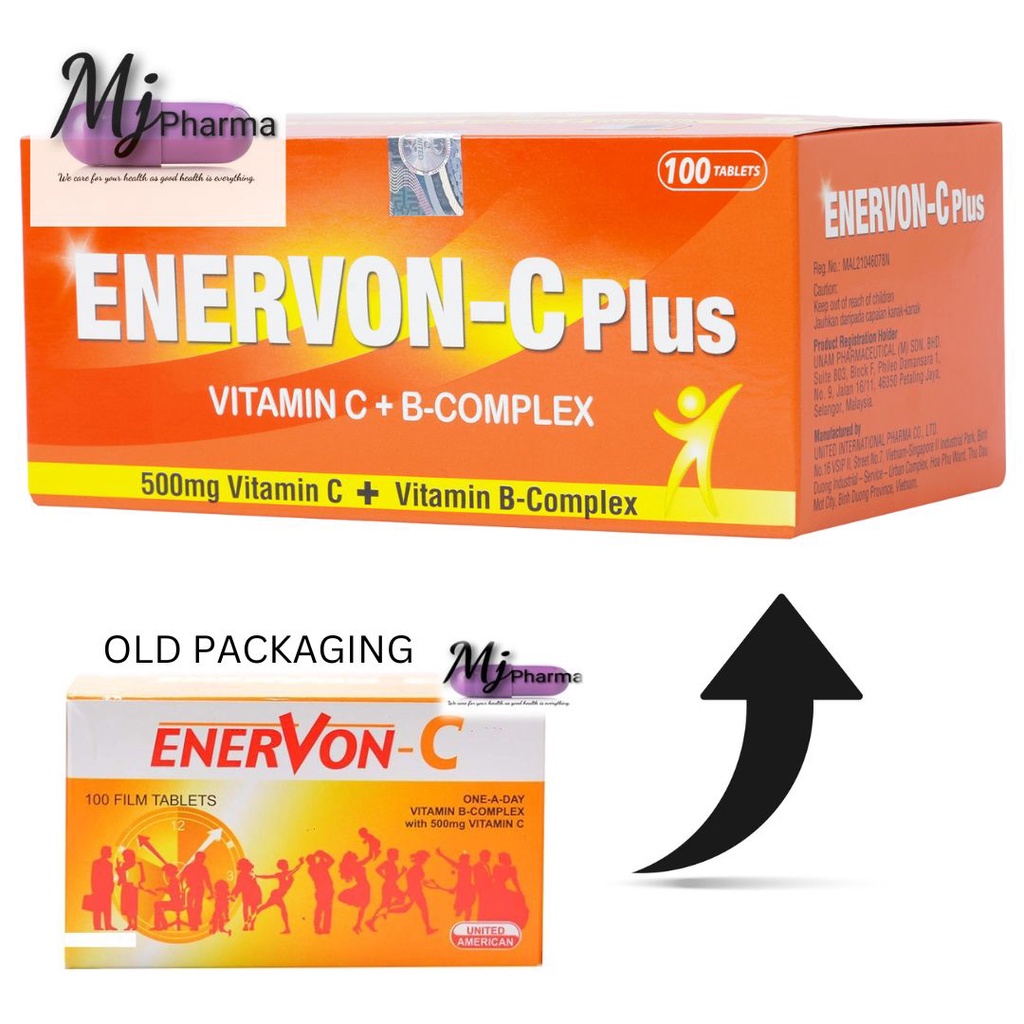 ENERVON-C Plus 100s Film Tablets One-A-Day Vitamin B-Complex with 500mg ...
