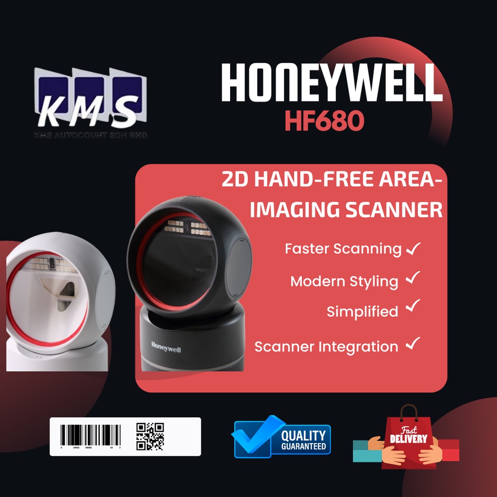Honeywell Orbit HF680 1D/2D QR Barcode Scanner Hands-Free Area-Imaging ...