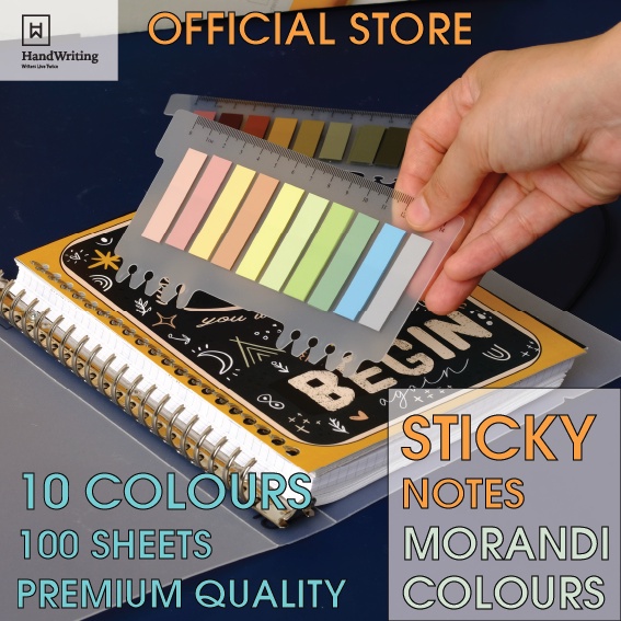 Handwriting Tabs Morandi Stick on Notes - Full Tabs/Half Tabs/Round ...