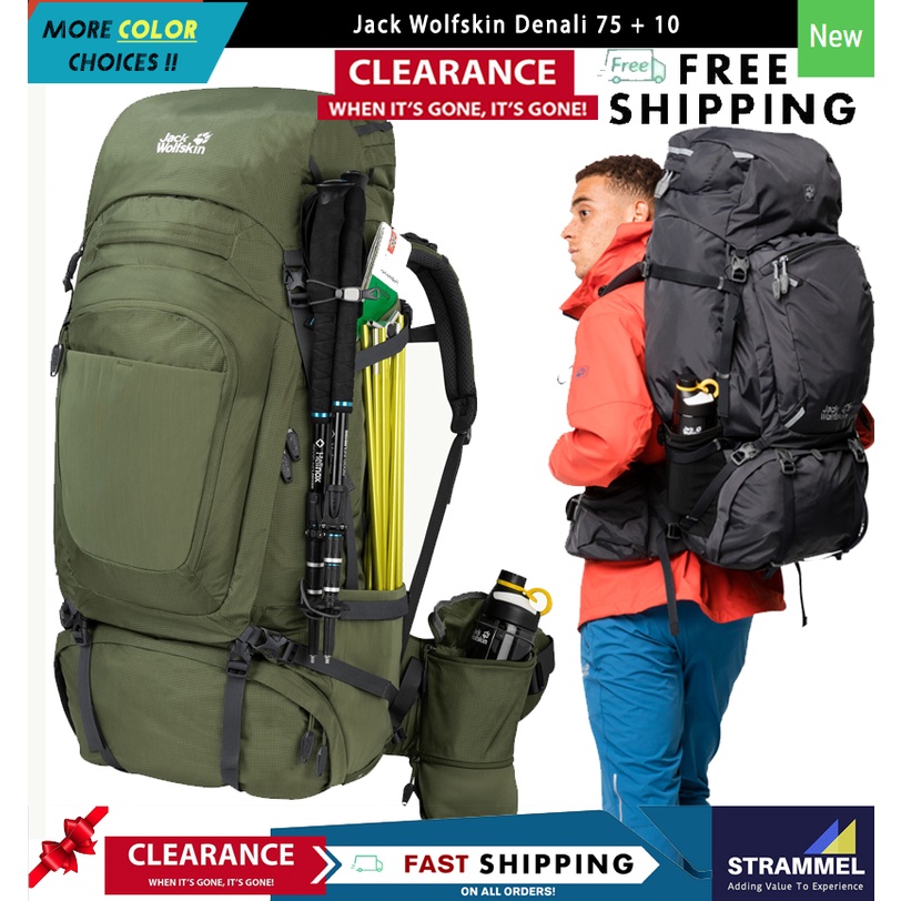 [100% Authentic] Jack Wolfskin Denali 75 + 10 Litre Large Backpack For ...