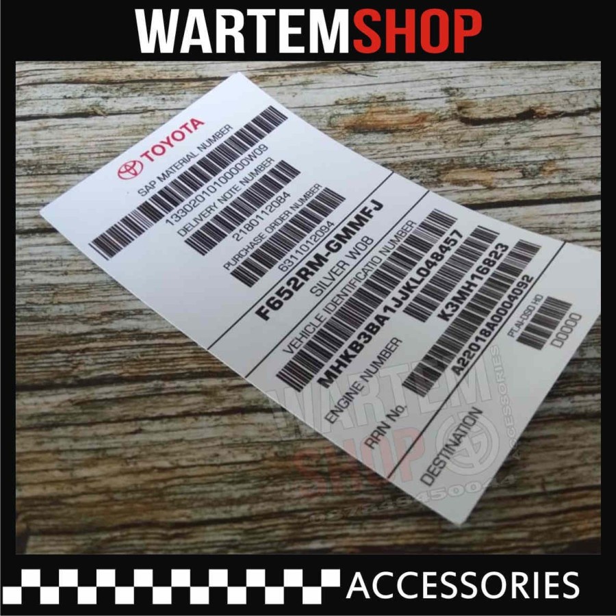 TOYOTA SILVER BARCODE STICKER | Shopee Malaysia