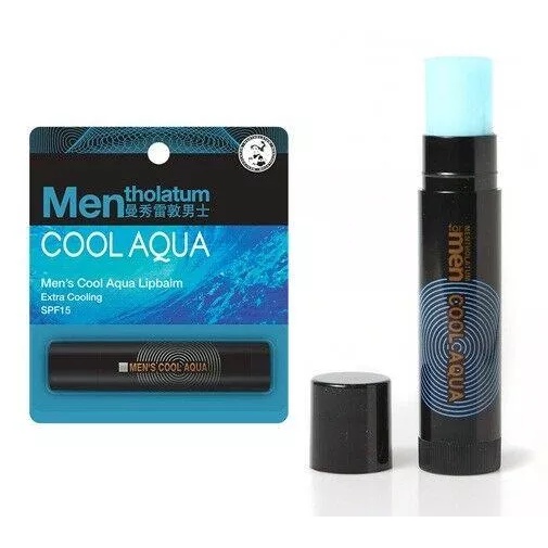 Mentholatum Men's Cool Aqua Lipbalm 3.5g [Moisturizing/ Repairing ...